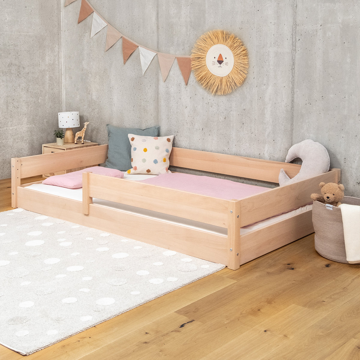 Montessori Bodenbett für Kinder | Buche Natur